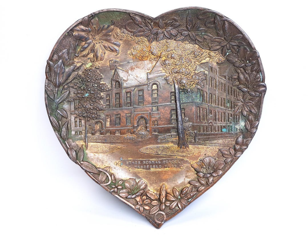 Vintage State Normal School Westfield Mass Souvenir Collectible Heart ...