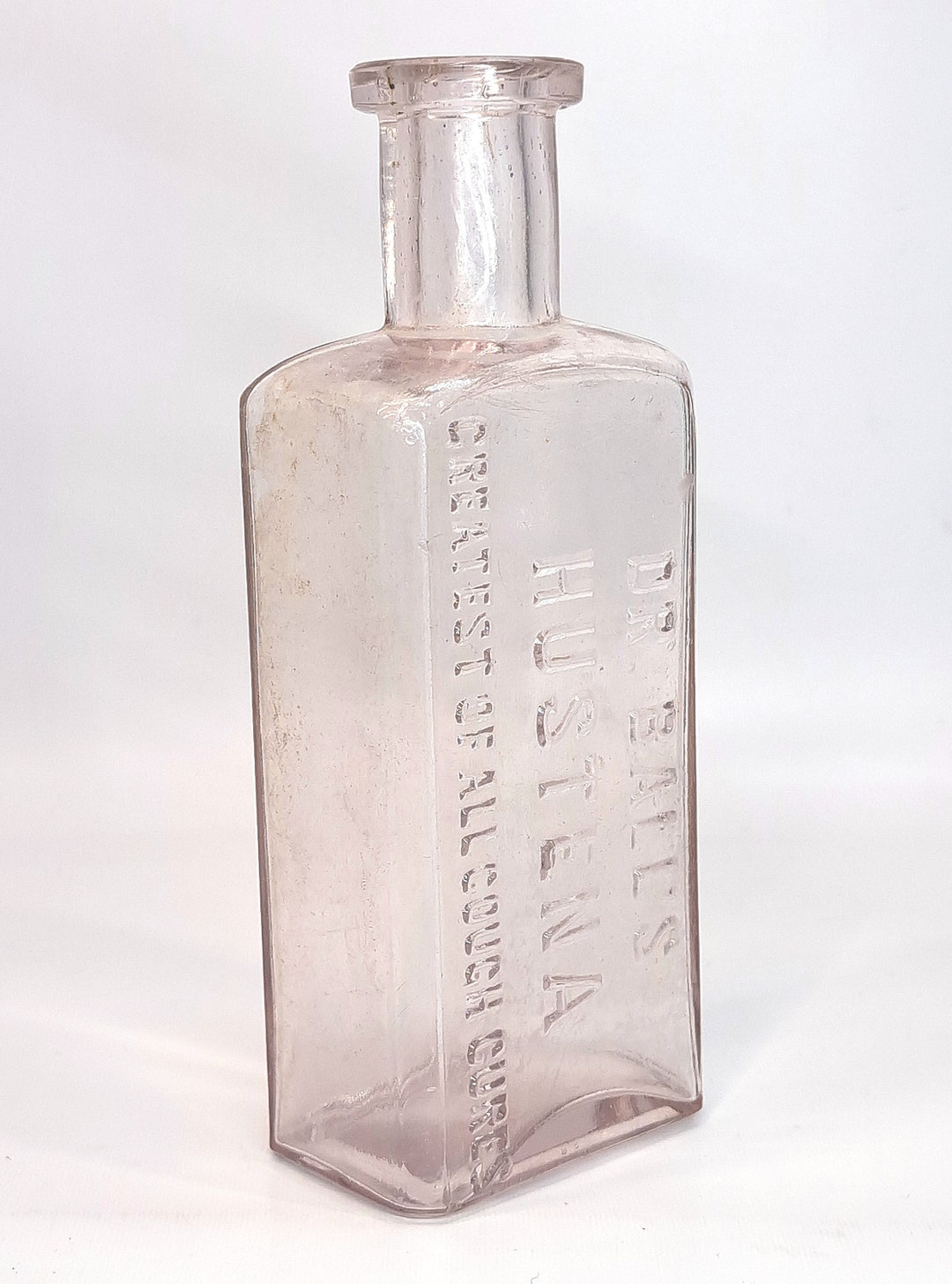 Antique Dr. Ball's Hustena Cough Syrup Embossed Glass Bottle Quack ...