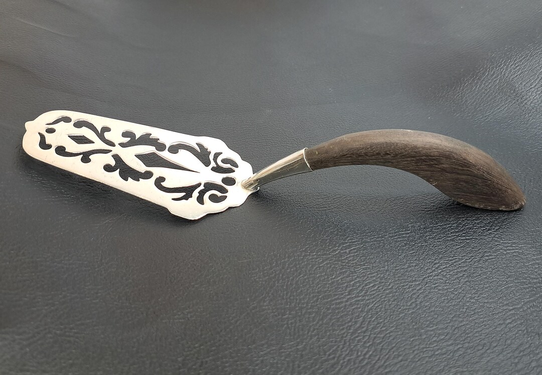Vintage MCM Mexican Sterling Silver Cake Pastry Server With Wooden ...