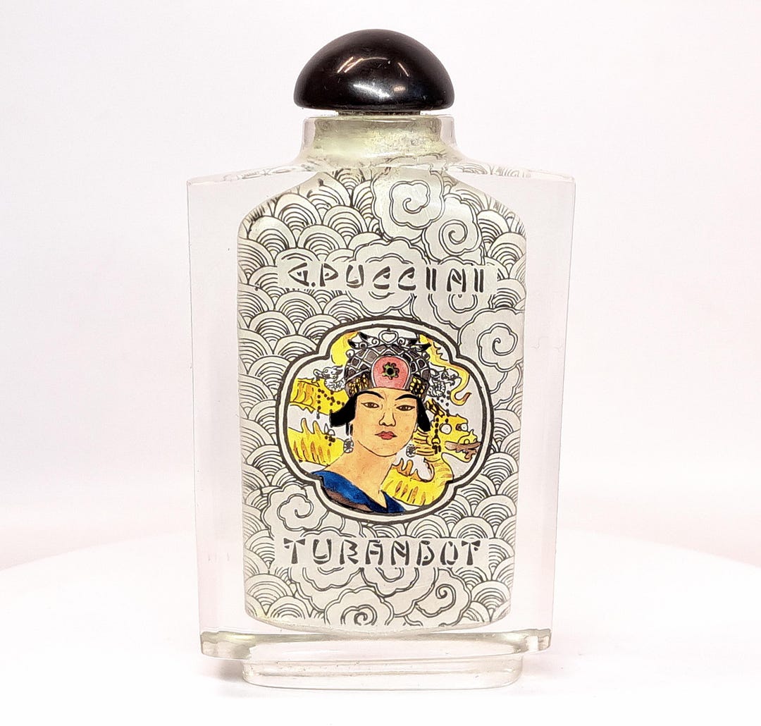 Antique 1920's Reverse Painted Art Deco Snuff Bottle for MET Opera G ...