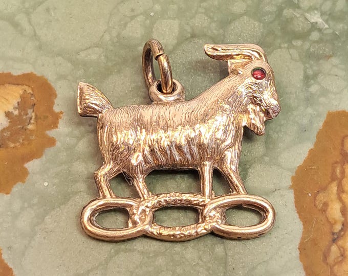 Antique IOOF Oddfellows Gold Plated Pendant Fob Ram With Chain Links ...