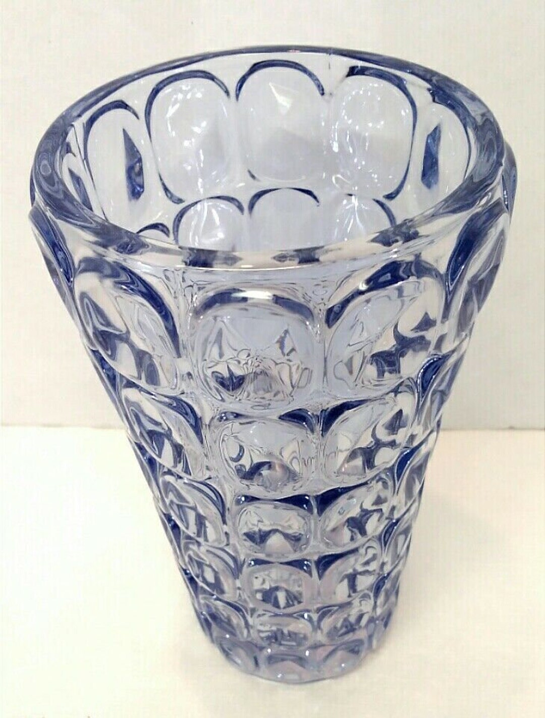Authentic Milos Filip Sklo Union Blue Pressed Glass Base MCM Optical ...