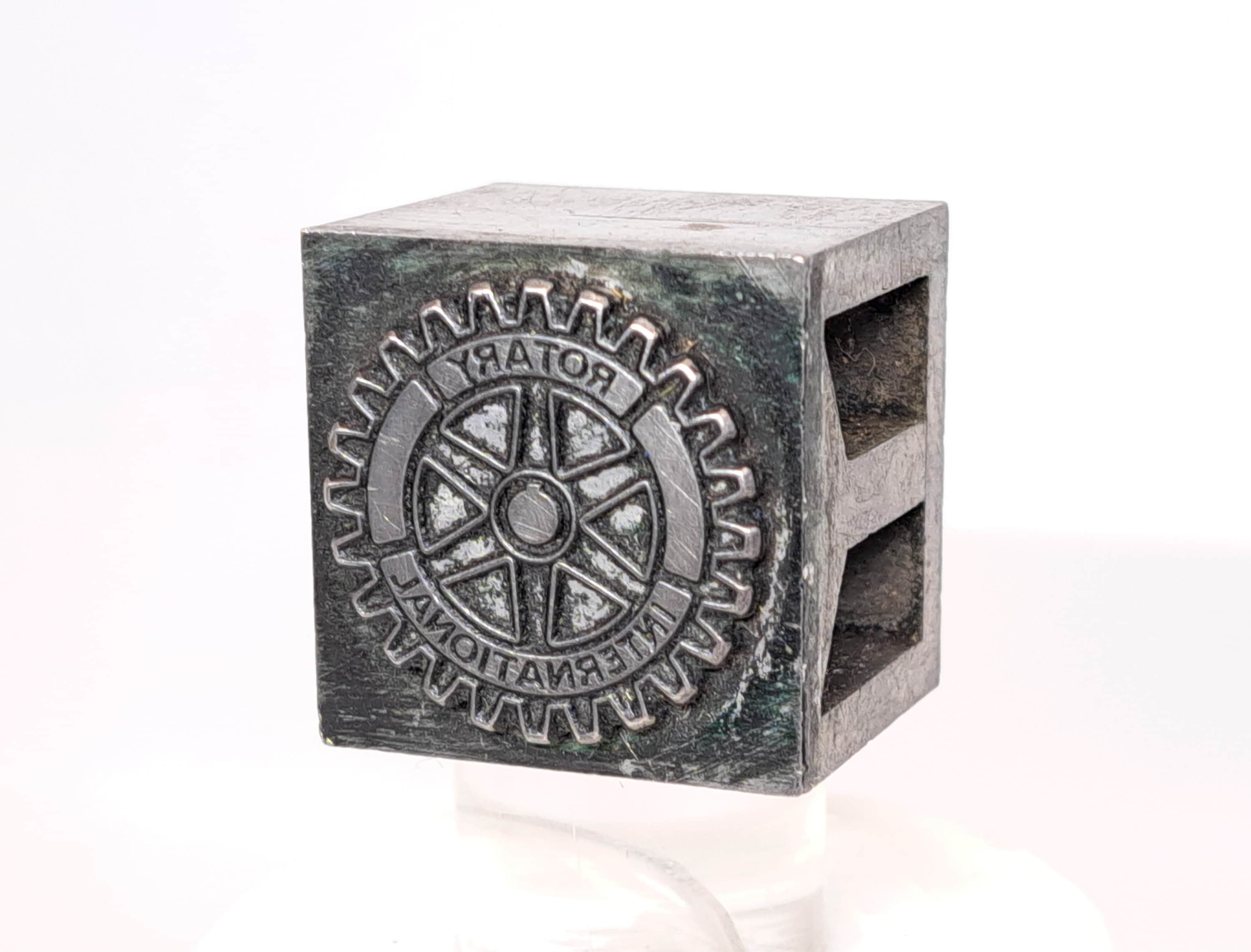 Vintage Rotary International Wheel All Metal Letterpress Printers Block ...