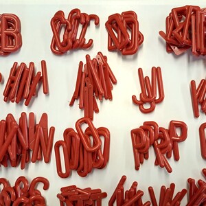 Vintage Red Plastic Tack-back Upper Case A-Z Letters Bulletin Board ...