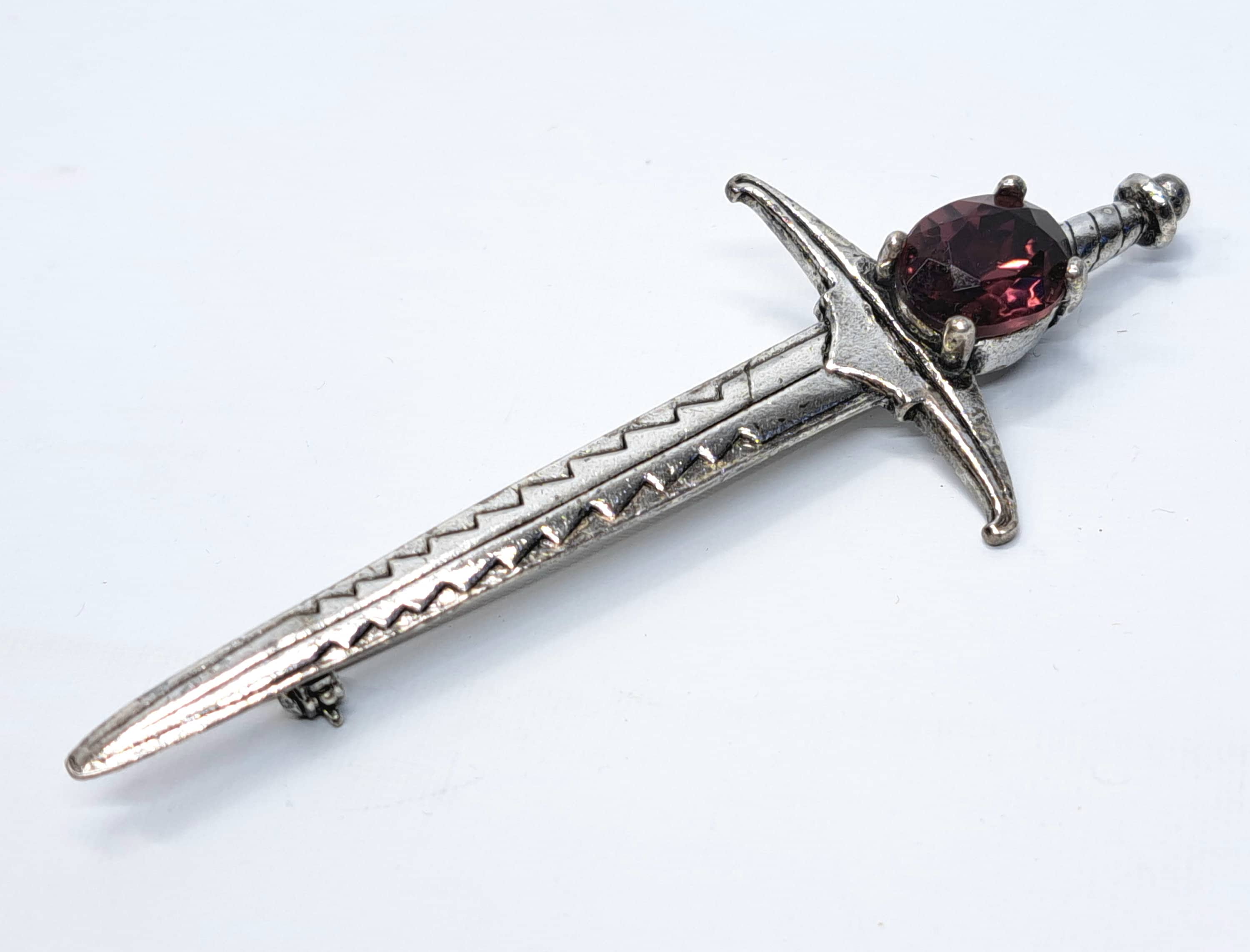 Vintage Miracle Antiqued Pewter Sword Brooch Kilt Pin With - Etsy