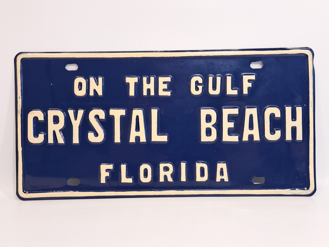 Vintage Crystal Beach Florida Booster License Plate Gulf Coast Souvenir ...