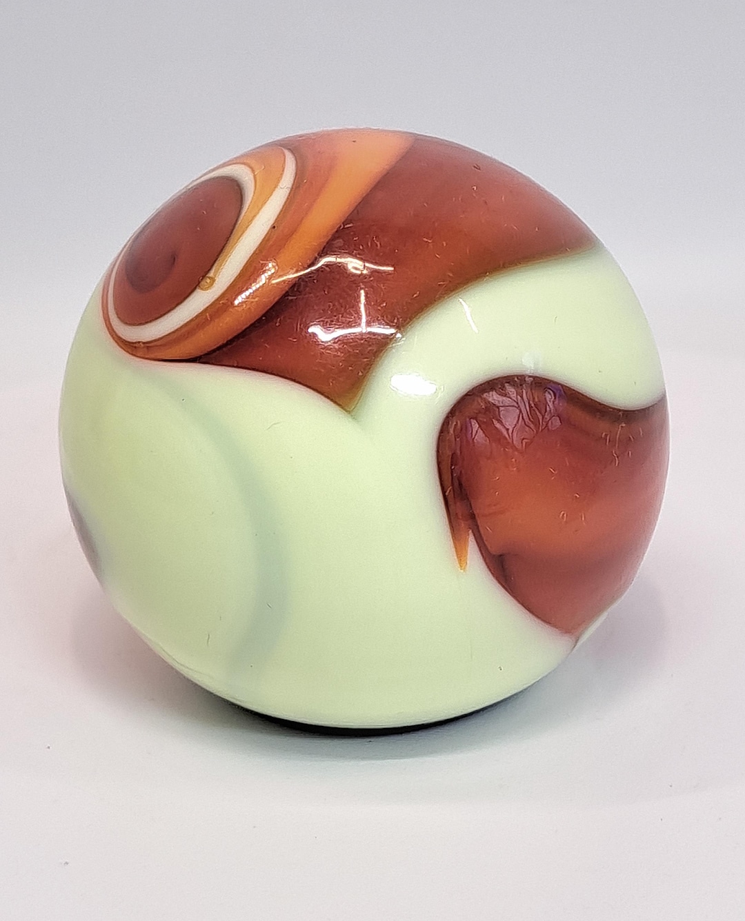 Vintage Red & Orange Swirl Uranium Glass Marble Gear Shift Knob Rat Rod ...