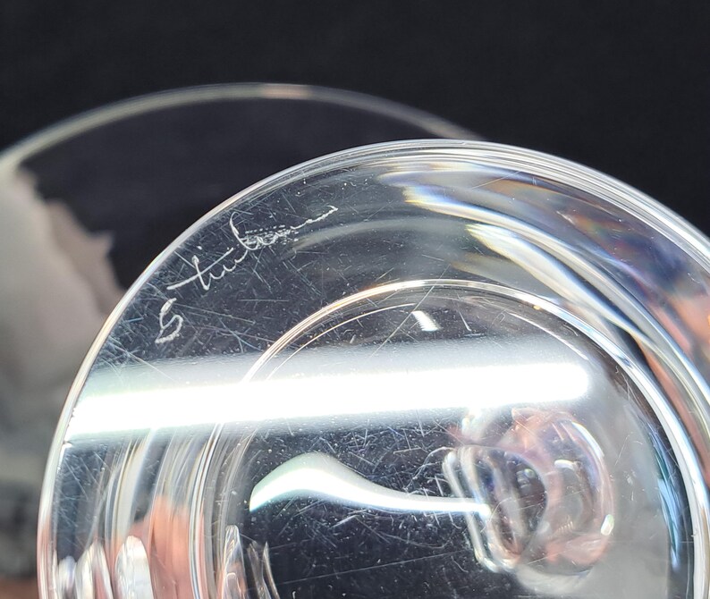 Vintage Signed Steuben Art Glass Thumbprint Vase Designed by George ...