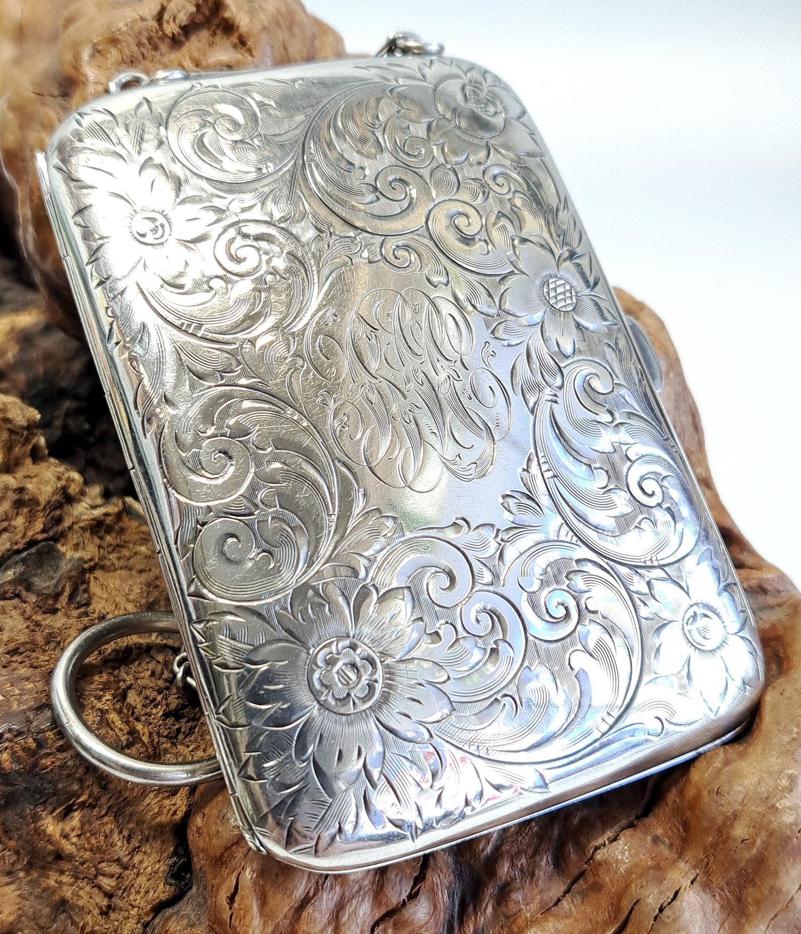 Antique Foster & Bailey Sterling Silver Compact Dance Purse Hand ...