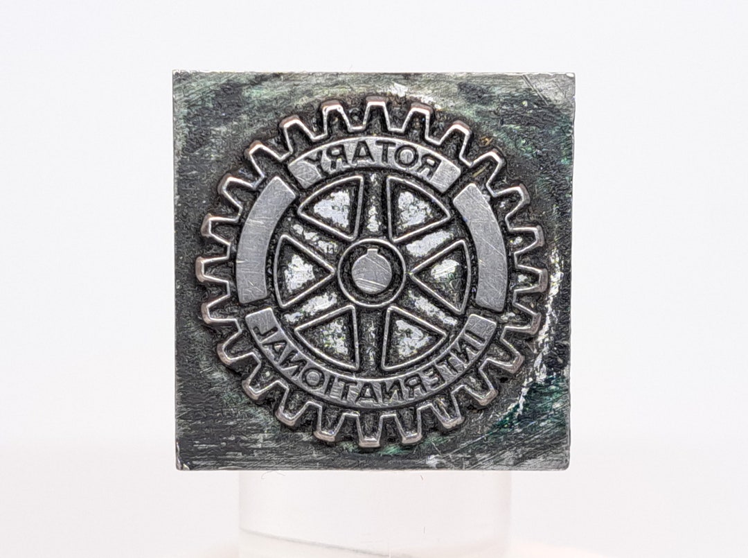 Vintage Rotary International Wheel All Metal Letterpress Printers Block ...