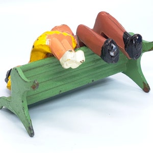 Vintage Cast Metal Man & Woman on Bench Model Train Figures - Etsy