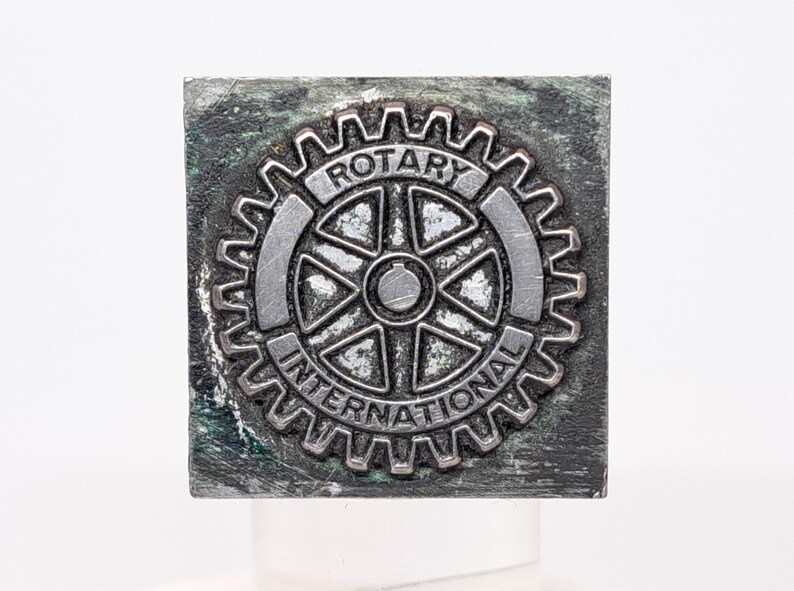 Vintage Rotary International Wheel All Metal Letterpress Printers Block ...