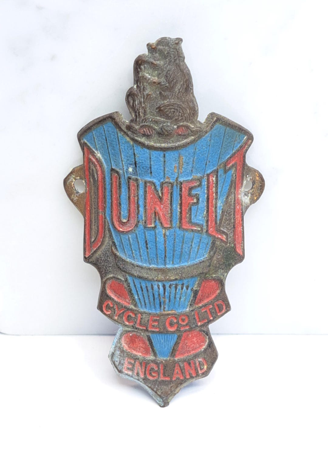 Vintage Dunelt Cycle Company Bicycle Head Badge Embossed Metal Logo - Etsy