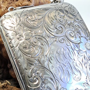 Antique Foster & Bailey Sterling Silver Compact Dance Purse Hand ...