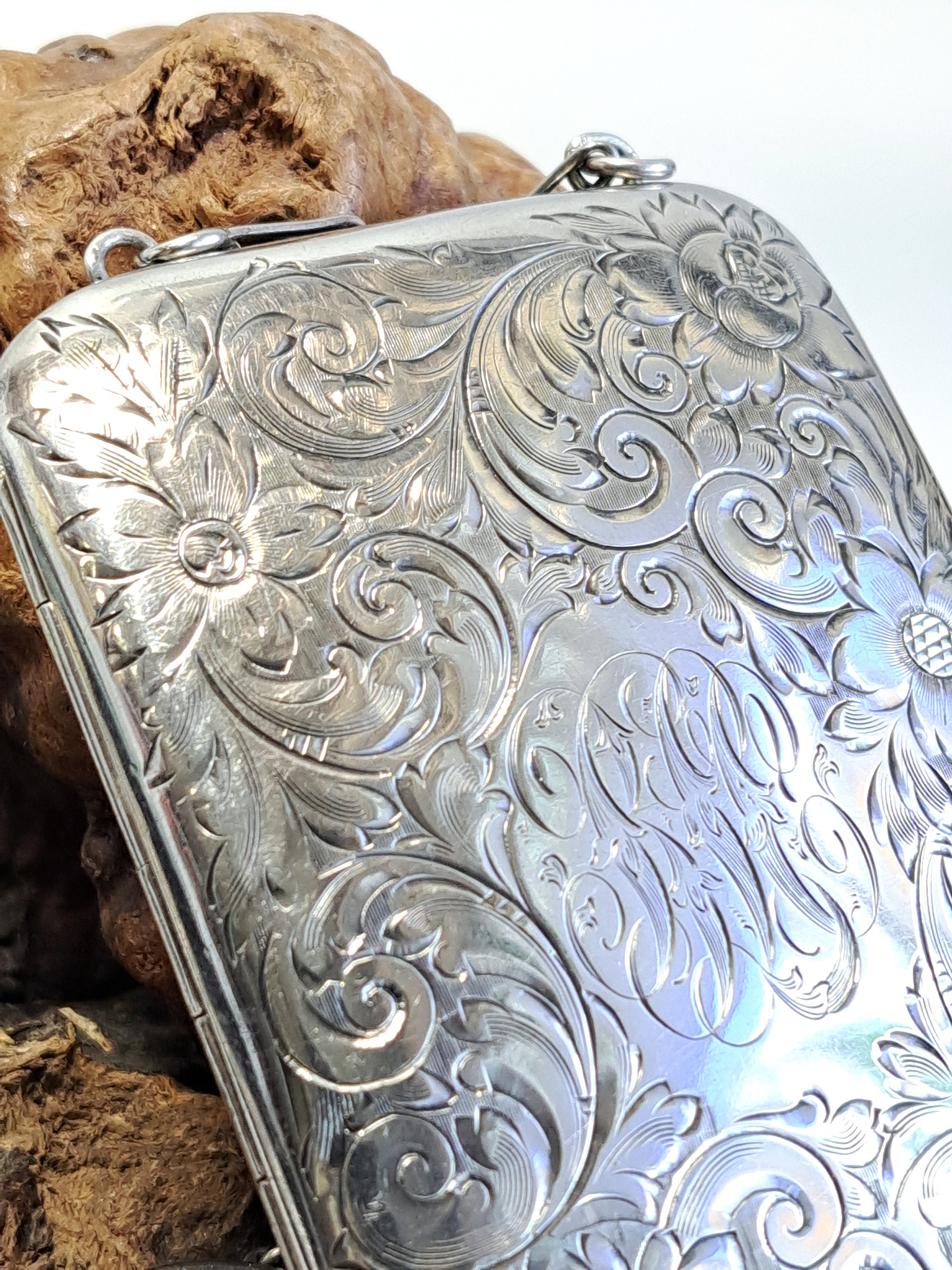 Antique Foster & Bailey Sterling Silver Compact Dance Purse Hand ...