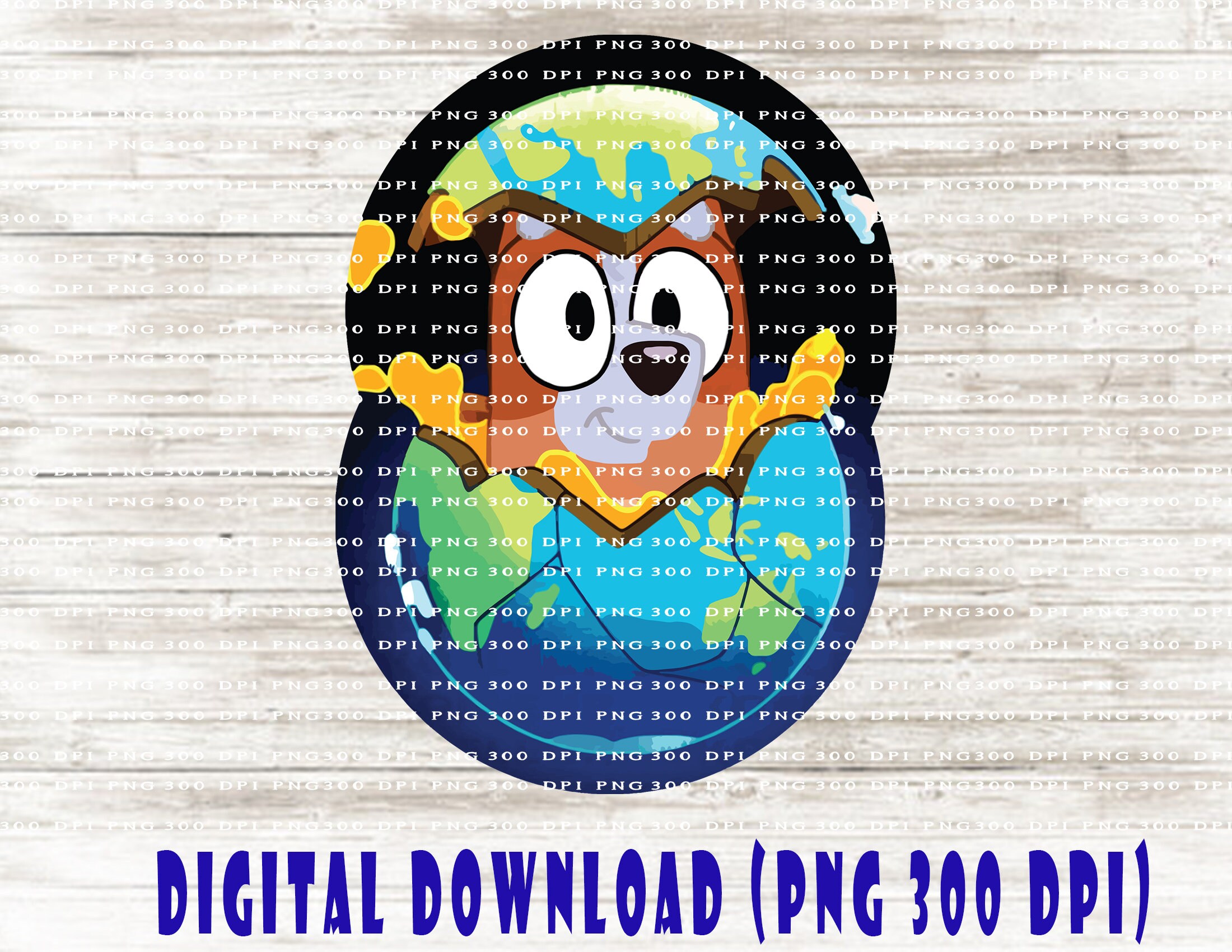 Bluey Earth PNG Bluey Dog Png Cartoon Dog Png Bluey Digital - Etsy