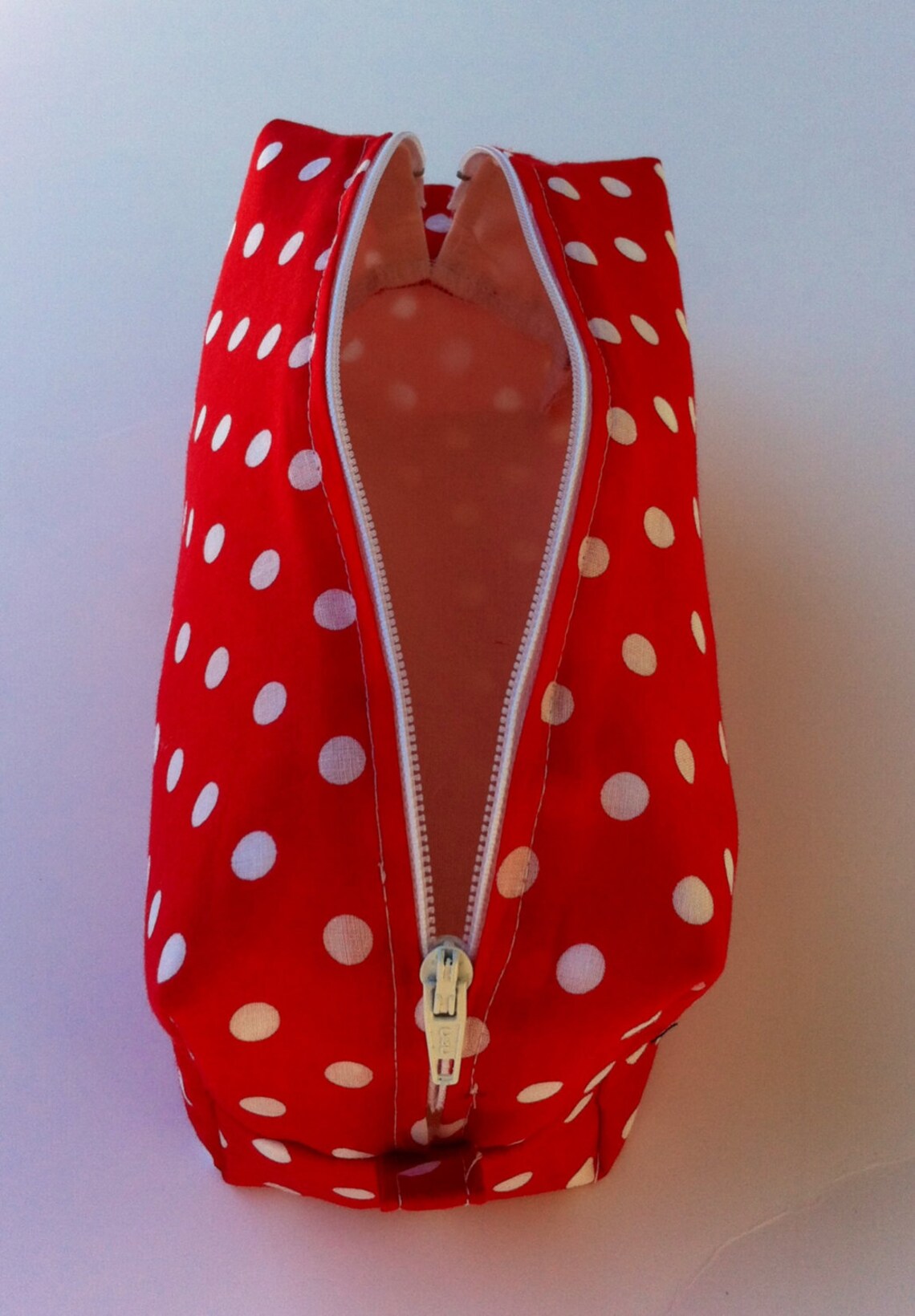 Cosmetic Case / Pencil Case Red and White Polka Dots - Etsy