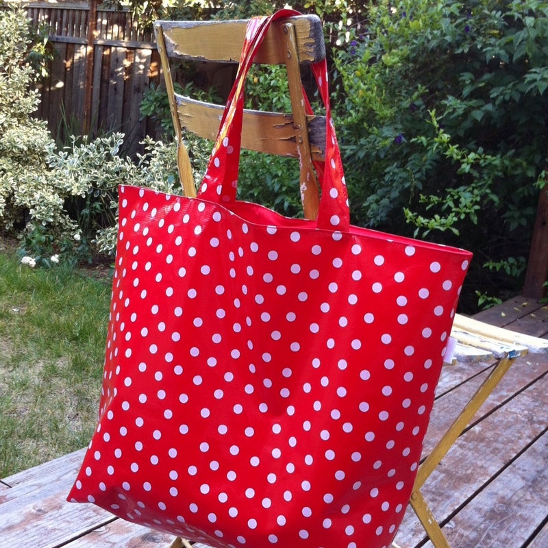 Oilcloth Tote Bag - Etsy