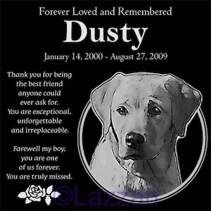 Personalized Yellow Labrador Retriever Dog Pet Memorial 12x12 Inch ...