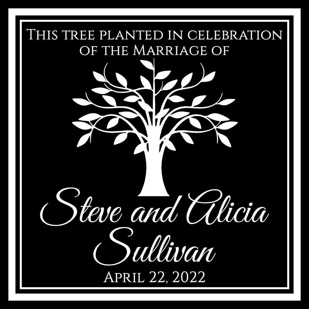 Personalized Marriage Wedding Gift Dedication Plaque Memorial 12"x12 ...