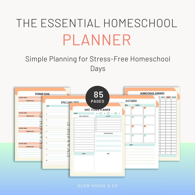 Homeschool Planner Printable: Daily, Weekly, Monthly Lesson Plans (PDF ...
