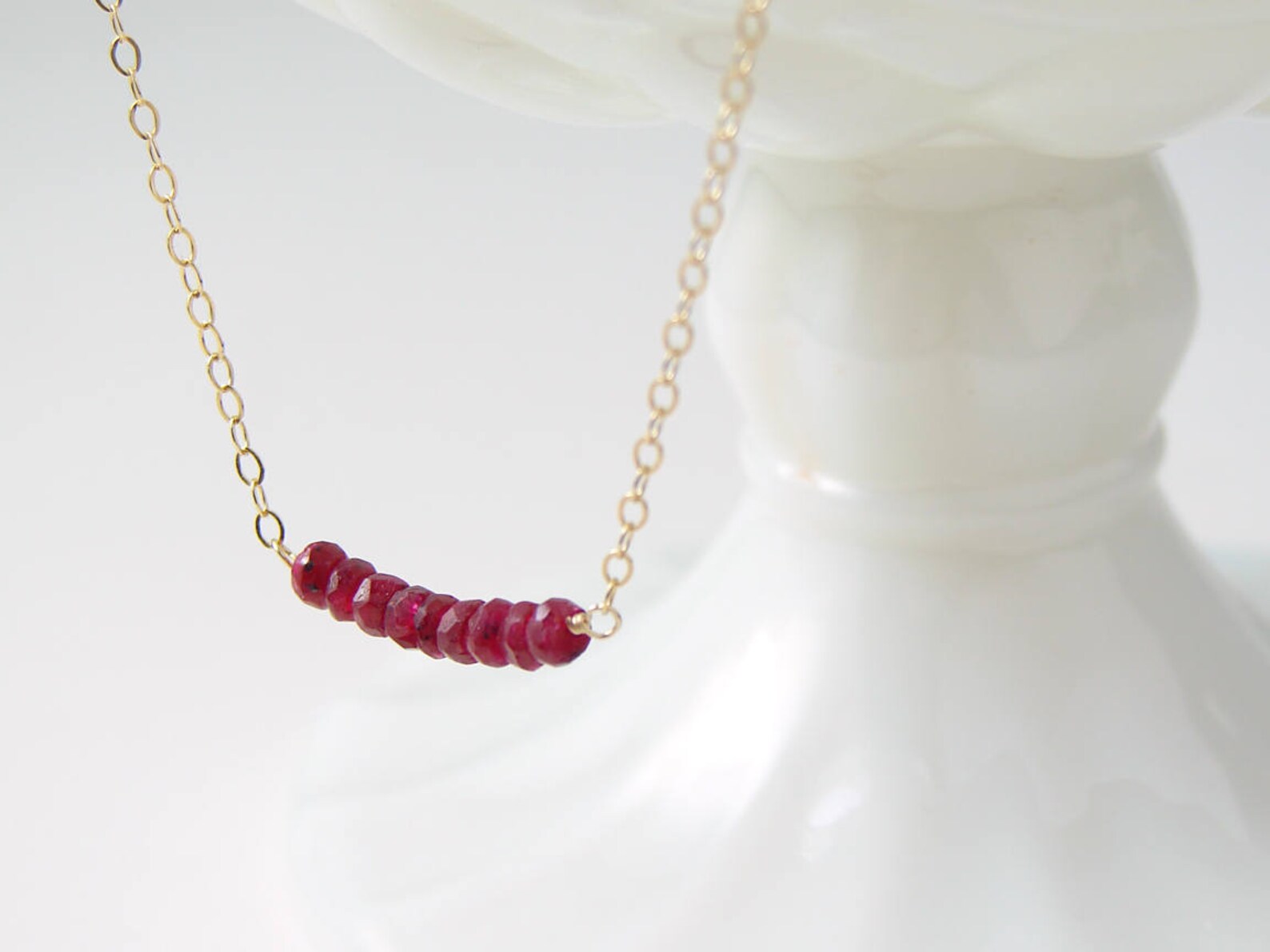 Ruby Choker Necklace ~ July Birthday ~ Genuine Red Ruby ~ Birthstone ...