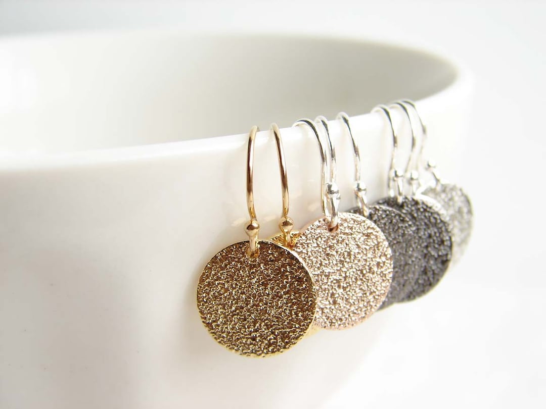 Star Dust Earrings, Choose Your Color. Glitter Disc. Minimalist Jewelry ...