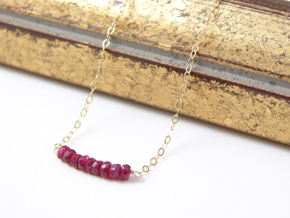 Ruby Choker Necklace July Birthday Genuine Red Ruby | Etsy