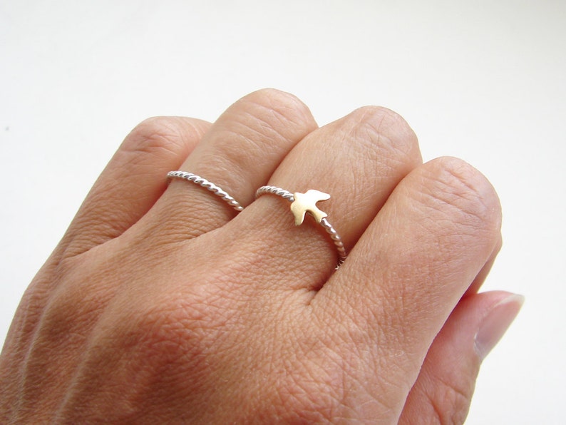 Tiny Seagull Ring. Stacking Nautical Ring. Sea Ship and Sky. | Etsy