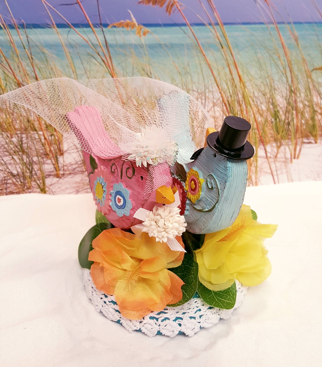 Tropical Bird Cake Topper Hawaiian Cake Topper Bird Wedding Cake Topper ...