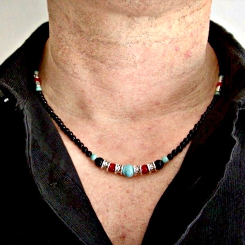 Mens Beaded Necklace - Etsy