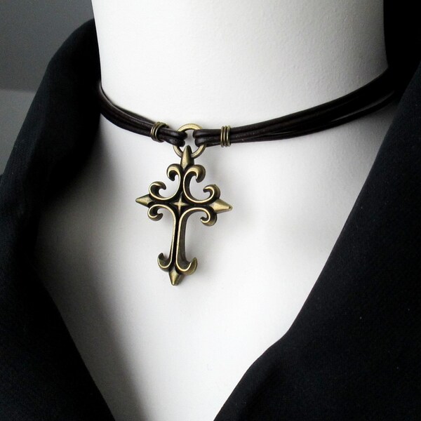 Cross Choker - Etsy