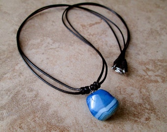Blue Onyx Necklace | Etsy