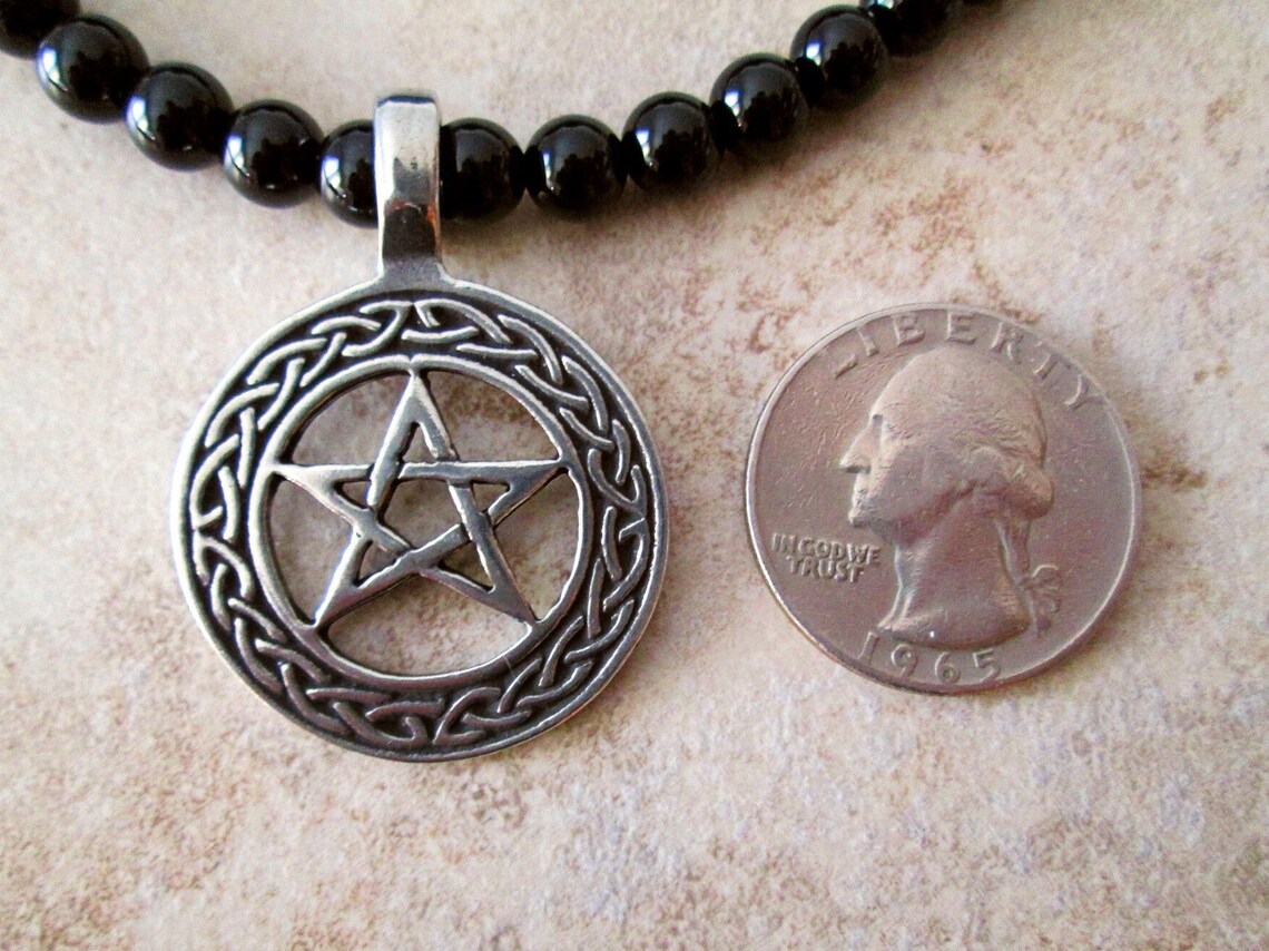 Celtic Knot Pentacle Pendant Necklacepentagram Pagan Wiccan | Etsy