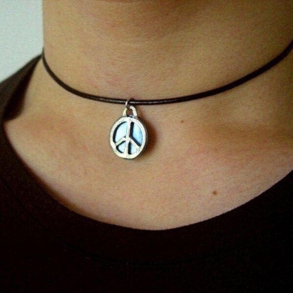 Peace Sign Choker - Etsy