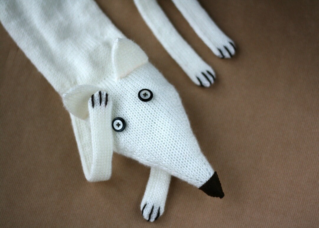 Fox Scarf - Kids White Fox Scarf - Fox Knitted Scarf - Knitted Scarf ...