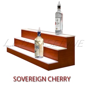 Cherry Finish 3 Step LED Lighted Display Shelf - Etsy
