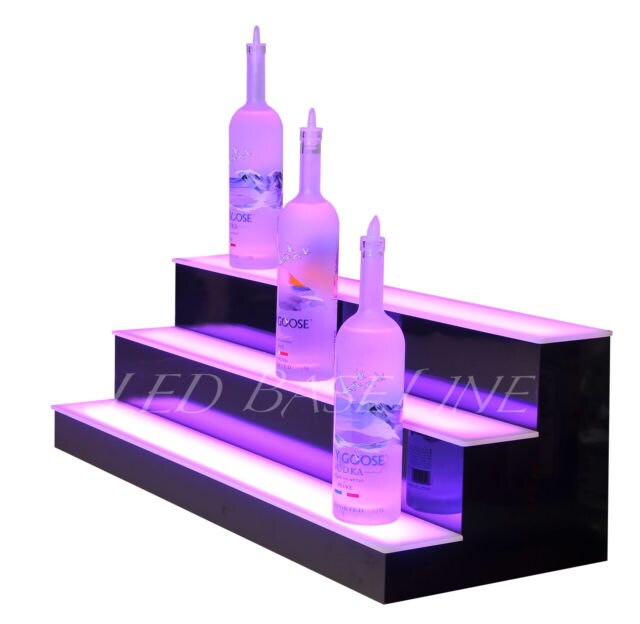 3 Step 66" Lighted Bottle Display Shelf Bar Color Changing - Etsy
