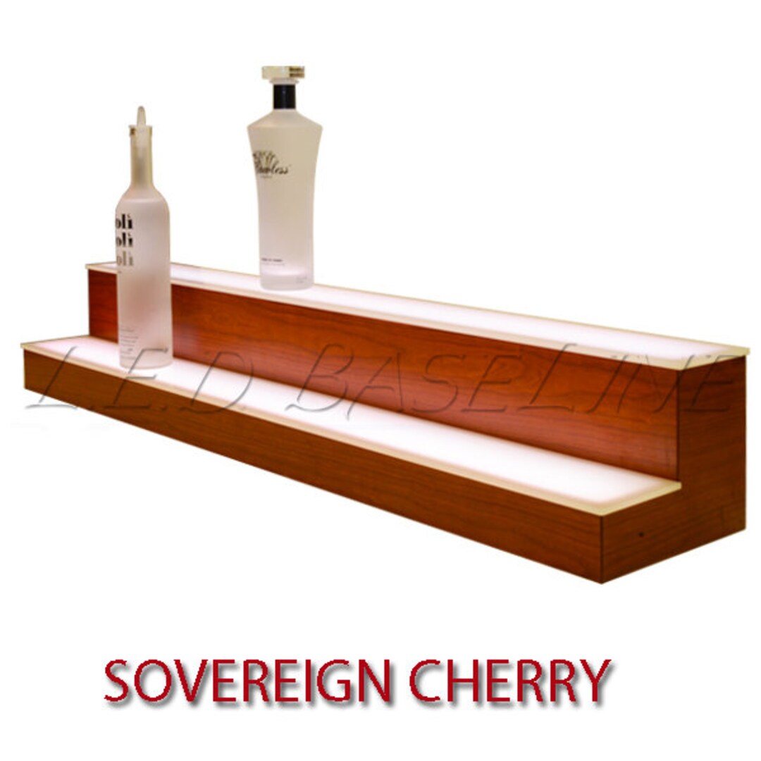 Cherry Finish 2 Tier LED Lighted Display Shelf - Etsy