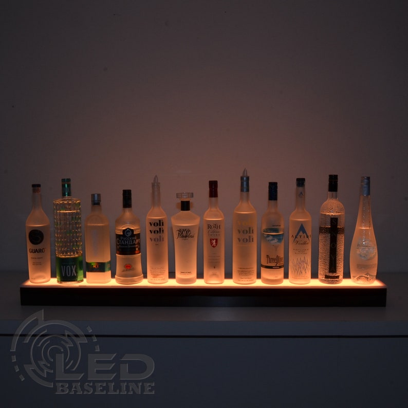 Led 1 Step Bar Shelf Liquor Bottle Glorifier Choose Your Size - Etsy