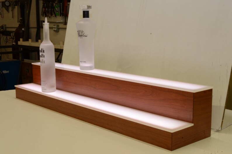 Cherry Finish 3 Step LED Lighted Display Shelf - Etsy