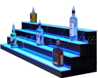 20 Led Lighted Bar Shelf for Back Bar or Home Bar 2 Step - Etsy