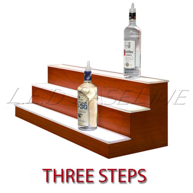 Cherry Finish 3 Step LED Lighted Display Shelf - Etsy