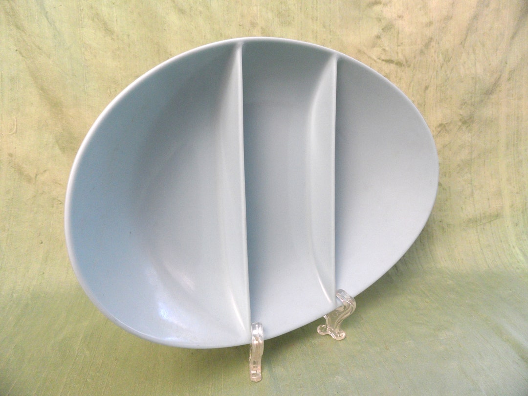 Blue Triple Divided Bowl / Vintage, Plastic Retro Serving, MCM, Mid ...