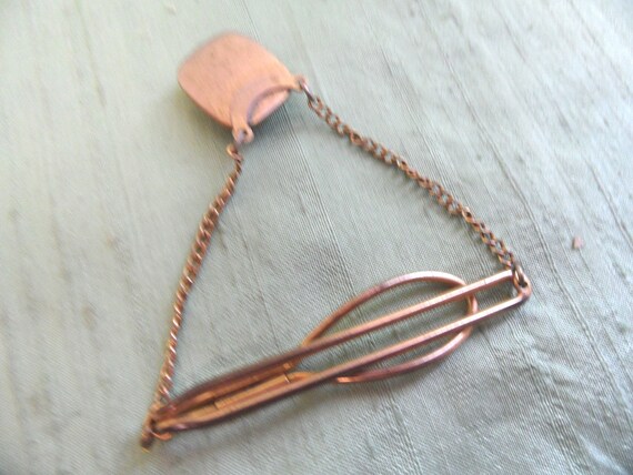 Cameo chain tie bar / vintage faux knight cameo tie c… - Gem