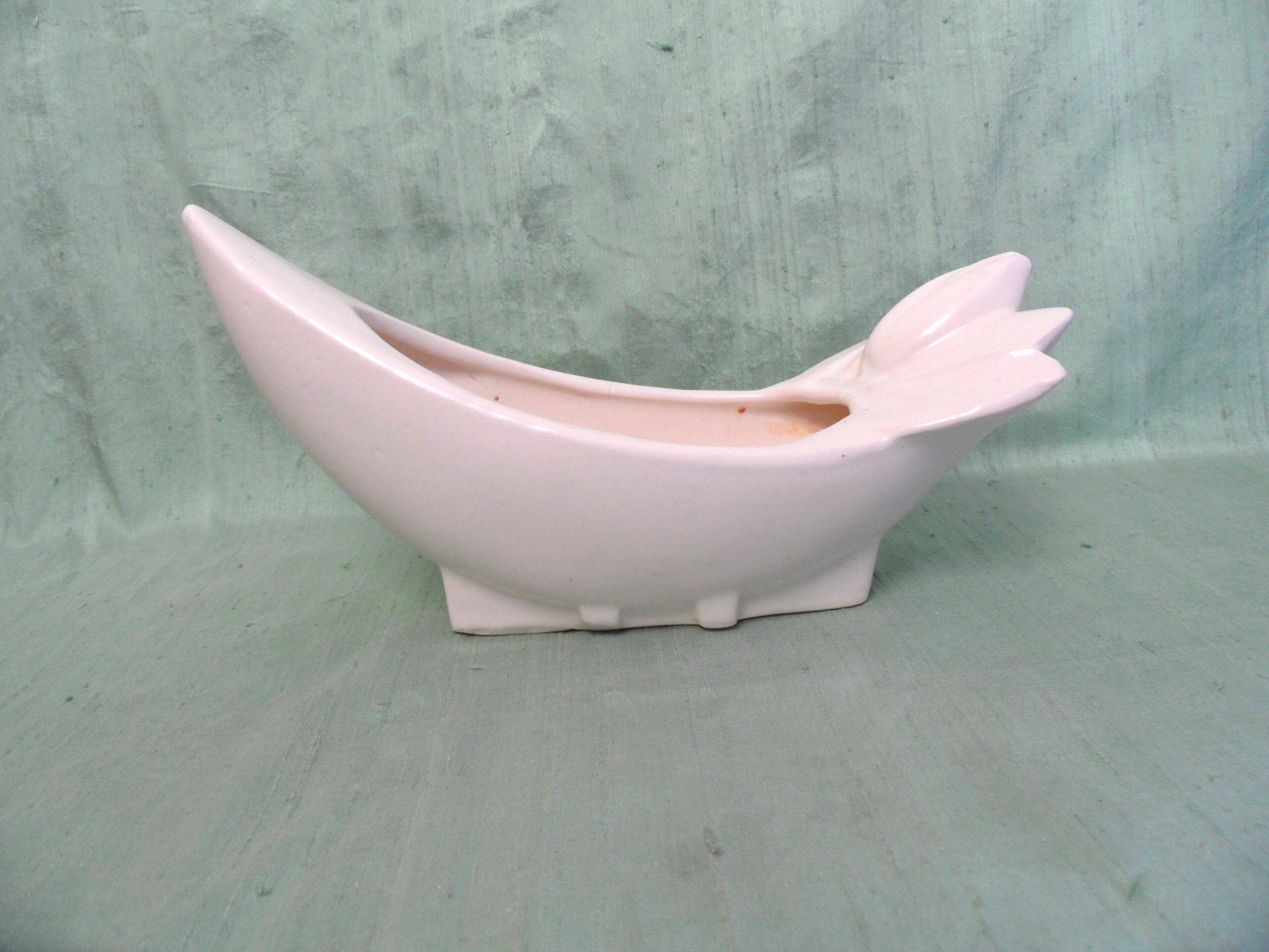 Matte White Planter / Vintage Ceramic Stylized Indoor Boat Planter - Etsy
