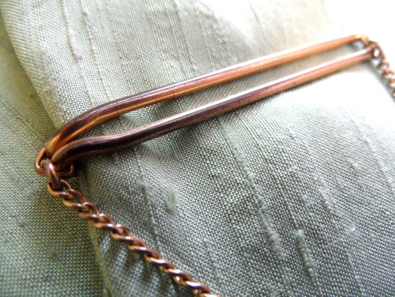 Cameo chain tie bar / vintage faux knight cameo tie c… - Gem