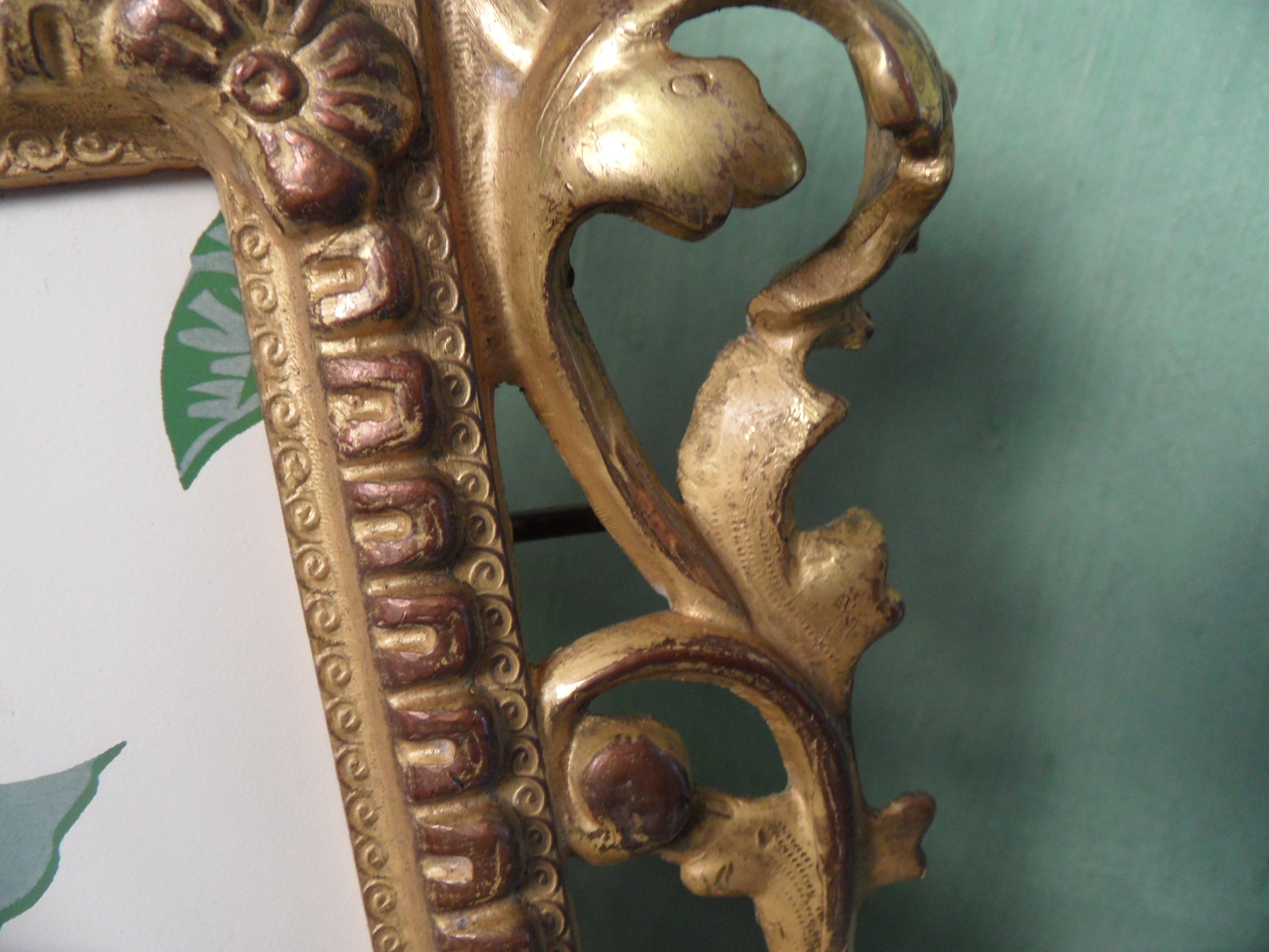 Ornate Standing Metal Picture Frame / Vintage Empty Art Nouveau ...