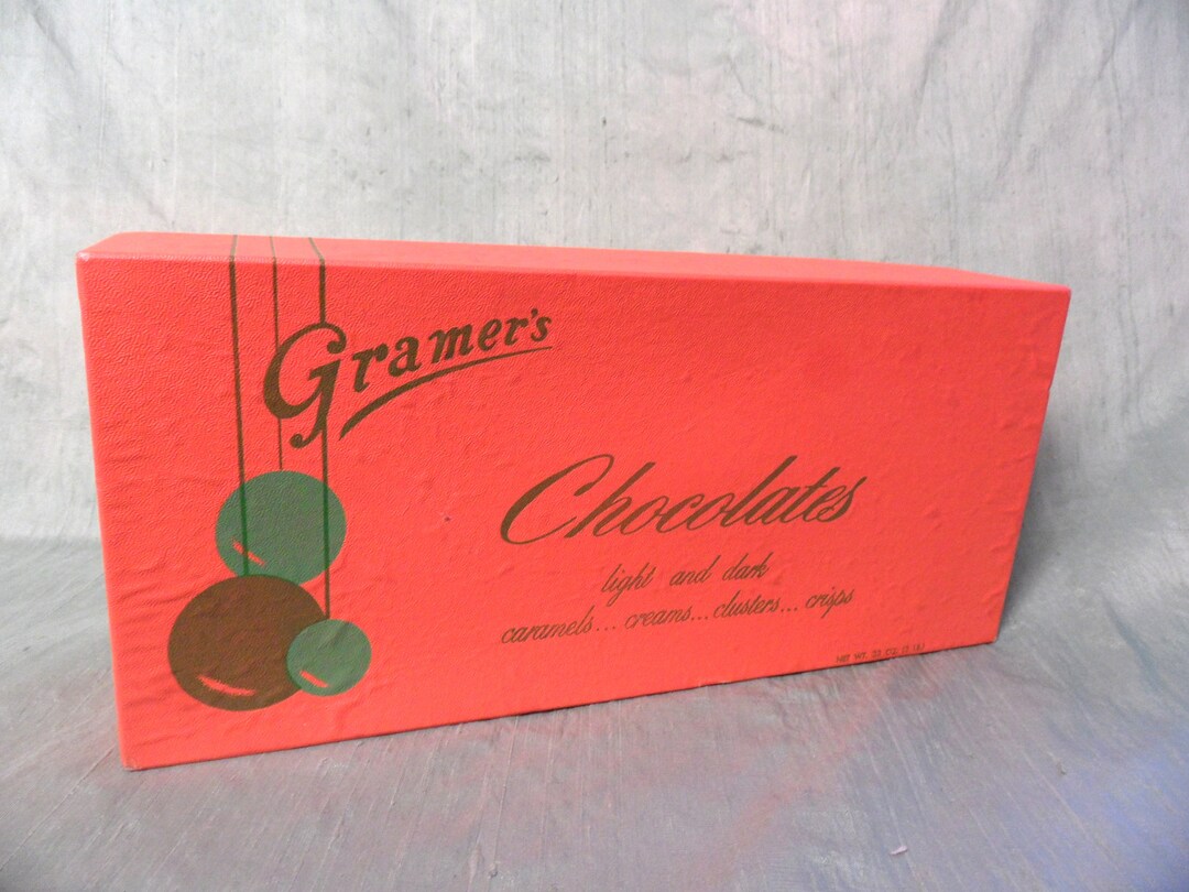 Orange Chocolate Box / Empty Vintage Gramer's, Jackson, Michigan Candy ...