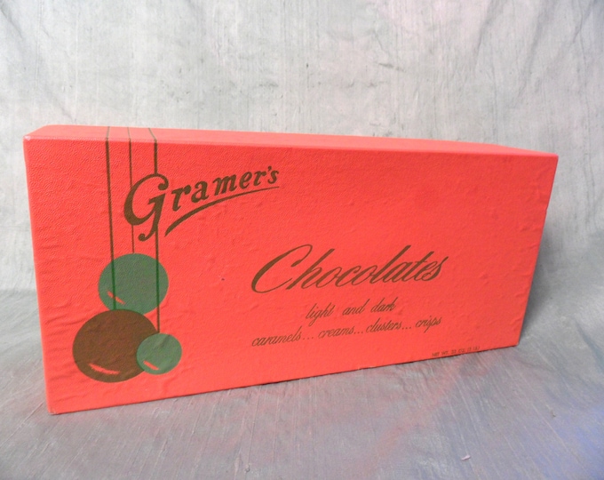 Orange Chocolate Box / Empty Vintage Gramer's, Jackson, Michigan Candy ...
